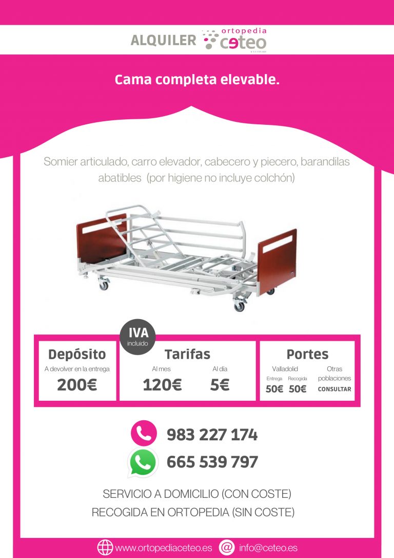 Cama completa elevable – Ortopedia CETEO